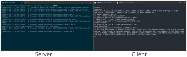 LaserLink beam profiler server software from DataRay